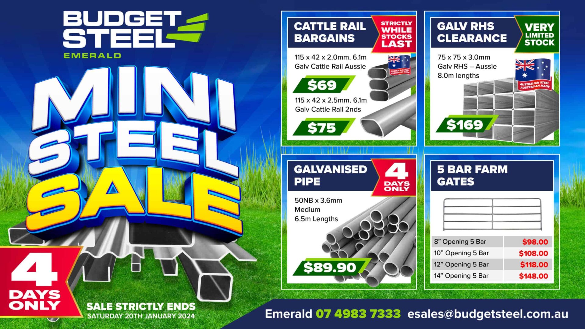 Budget Steel Current Specials - Get the latest Bargains now!
