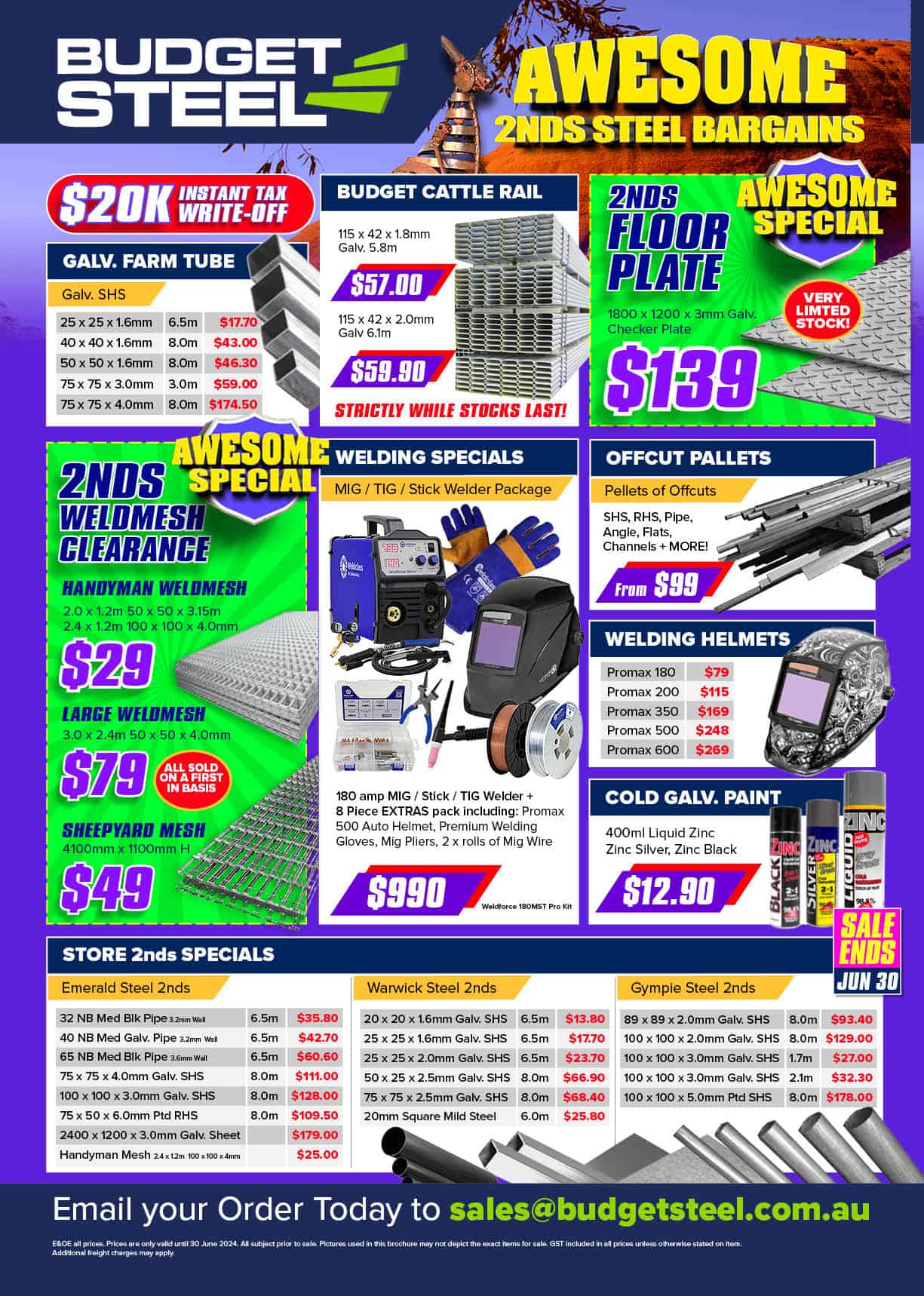 Budget Steel Current Specials - Get the latest Bargains now!