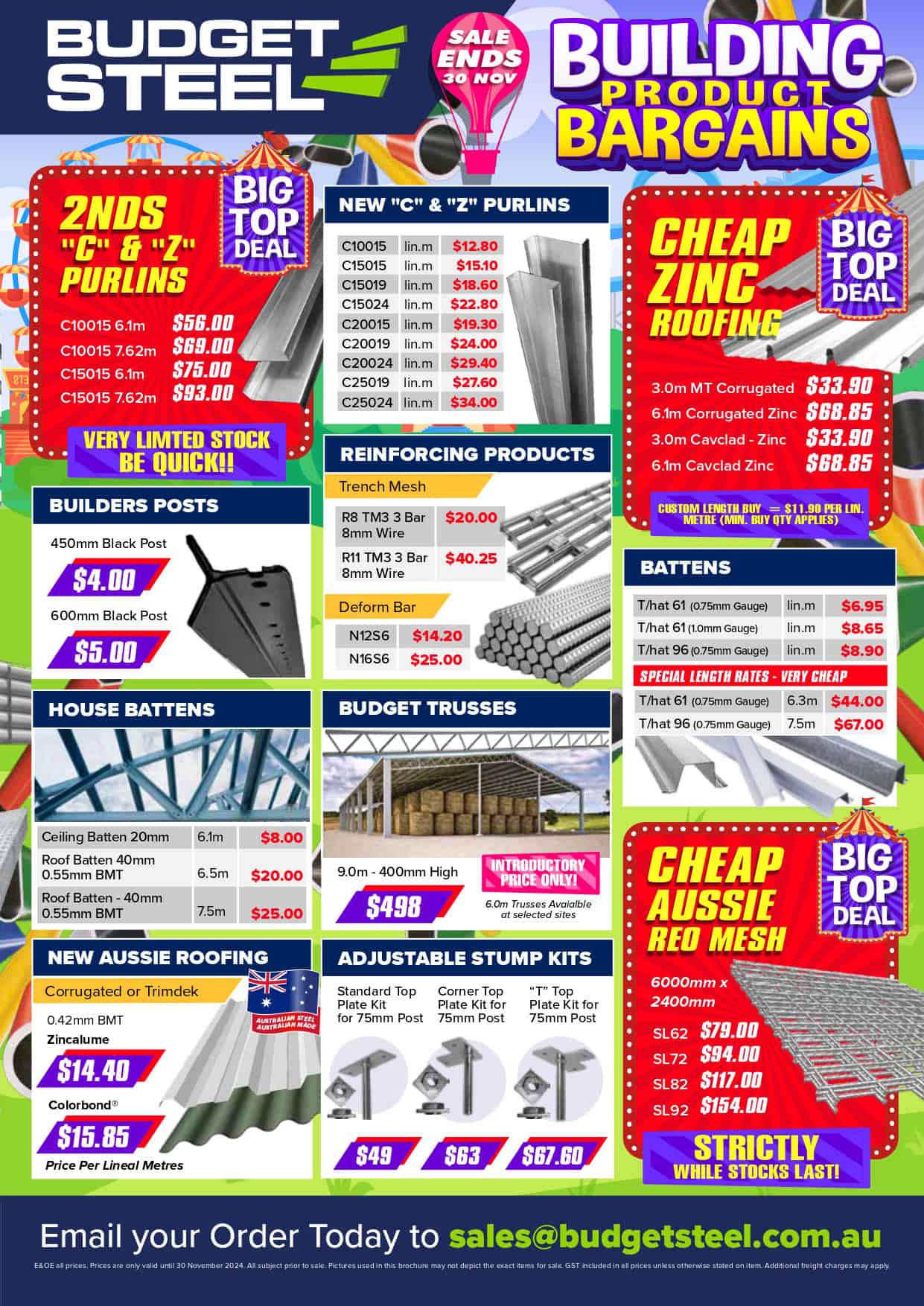 Budget Steel | November Specials - Steel Carnival Sale